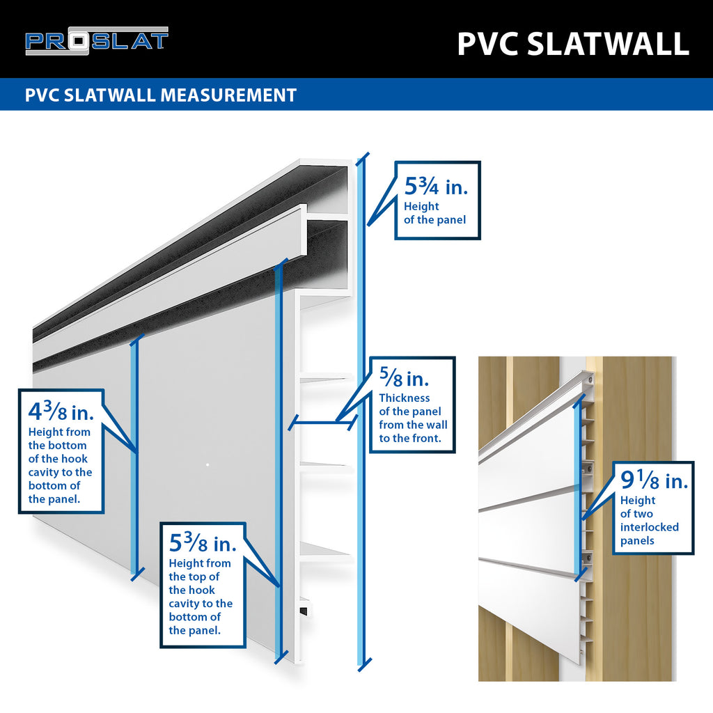 Proslat 8' x 4' PVC Slatwall 32 sq. ft – Proslat Canada